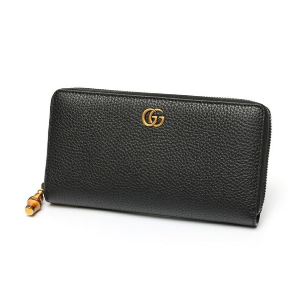 Gucci | Accessories | Gucci Bamboo Zip Around Wallet 739499 Leather ...